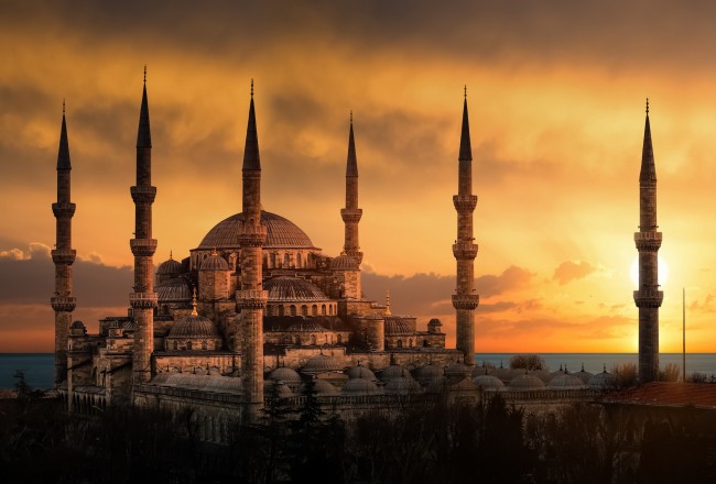 Cami İslam İbadet Yeri 3 Boyutlu Resimli Duvar Kağıdı